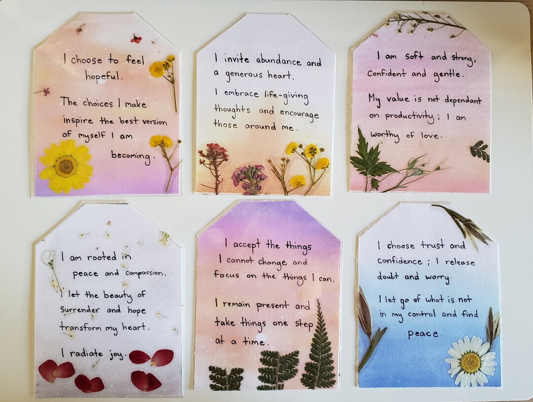 Watercolor Affirmation Cards-set of 6 Positive Affirmations. for Self ...