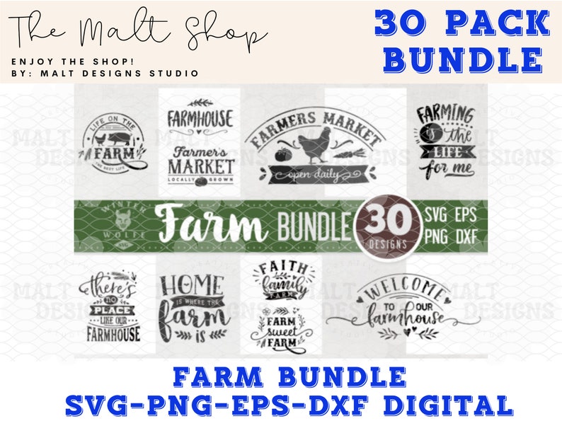 Farm Svg Bundle, Farmhouse, Svg Bundle, Digital Files, Farm Clipart ...