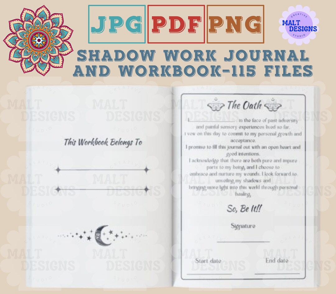 Shadow Work Journal, Printable & Digital Grimoire Pages, Book of ...
