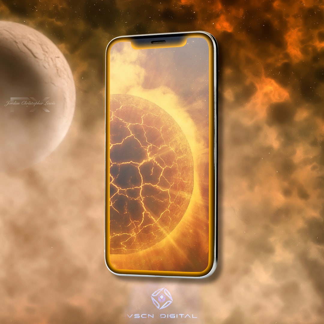 Flame Galaxy Wallpaper Phone Background Digital Download Deep Space ...