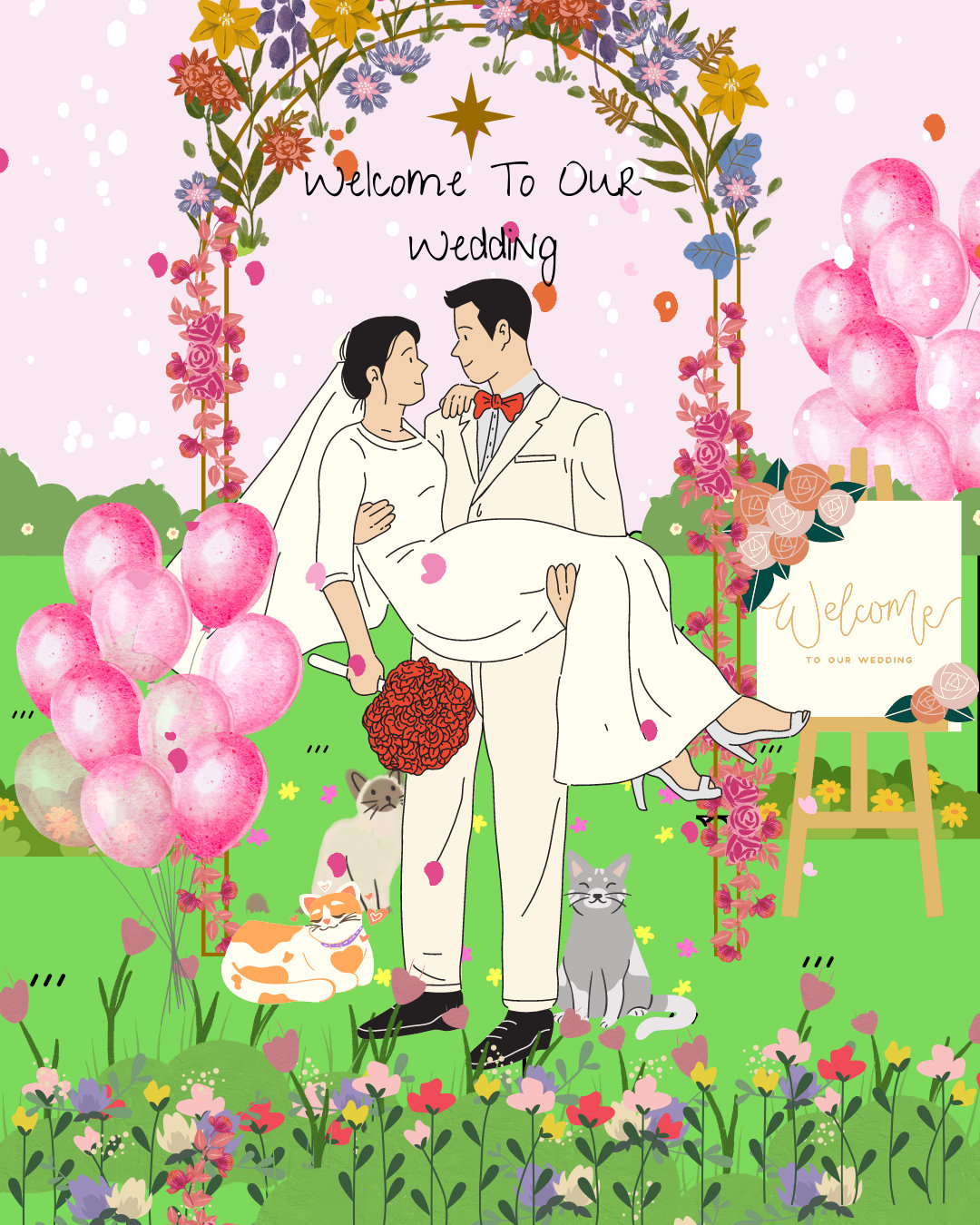 Wedding Invitations Animation Style Digital Wedding Video - Etsy