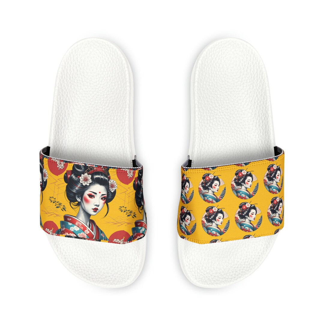 Japanese Style, Art, Geisha Men's PU Slide Sandals - Etsy