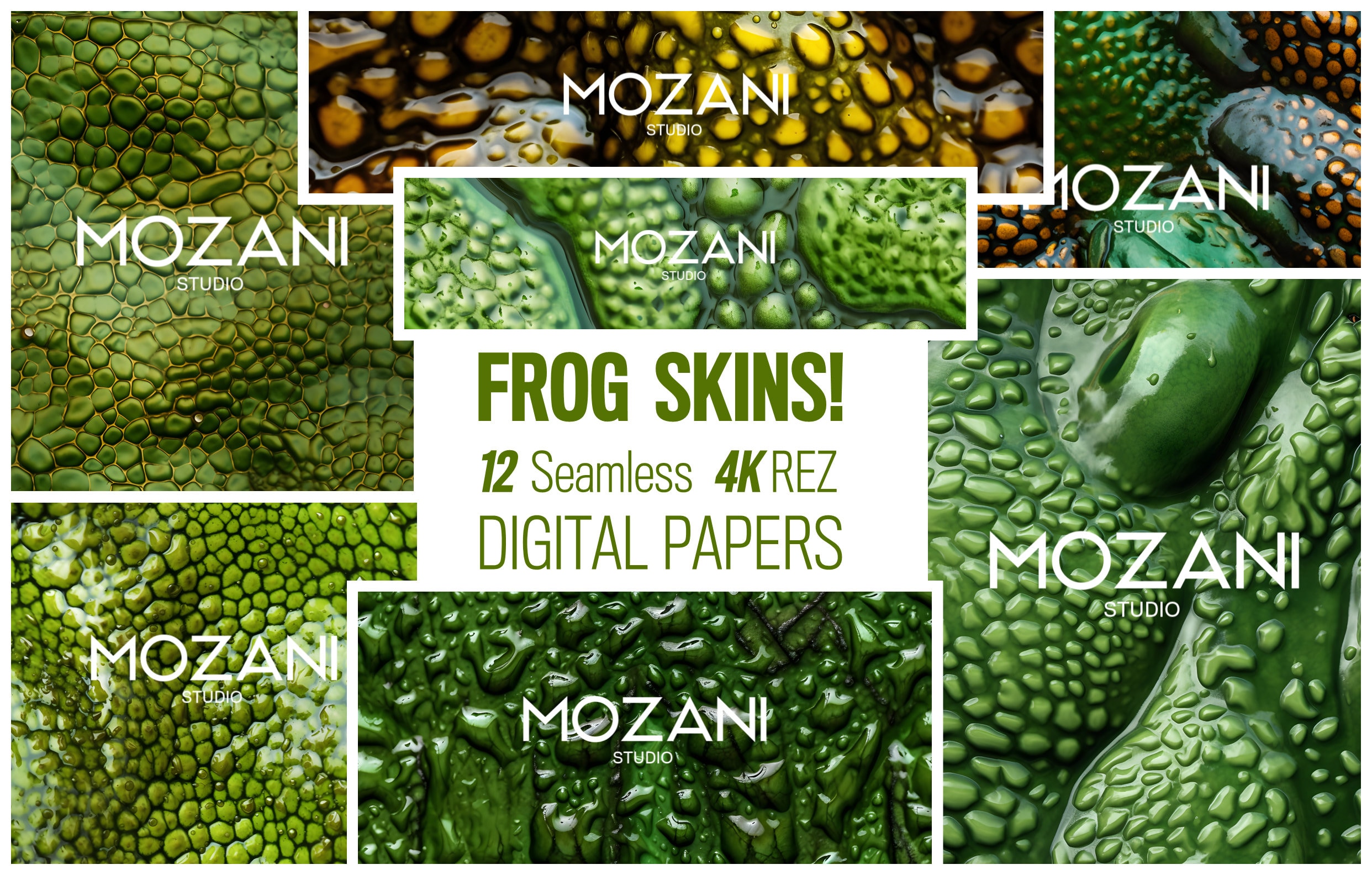 Wet Frog Skin Texture - Faux Luxury Seamless Backgrounds Instant ...