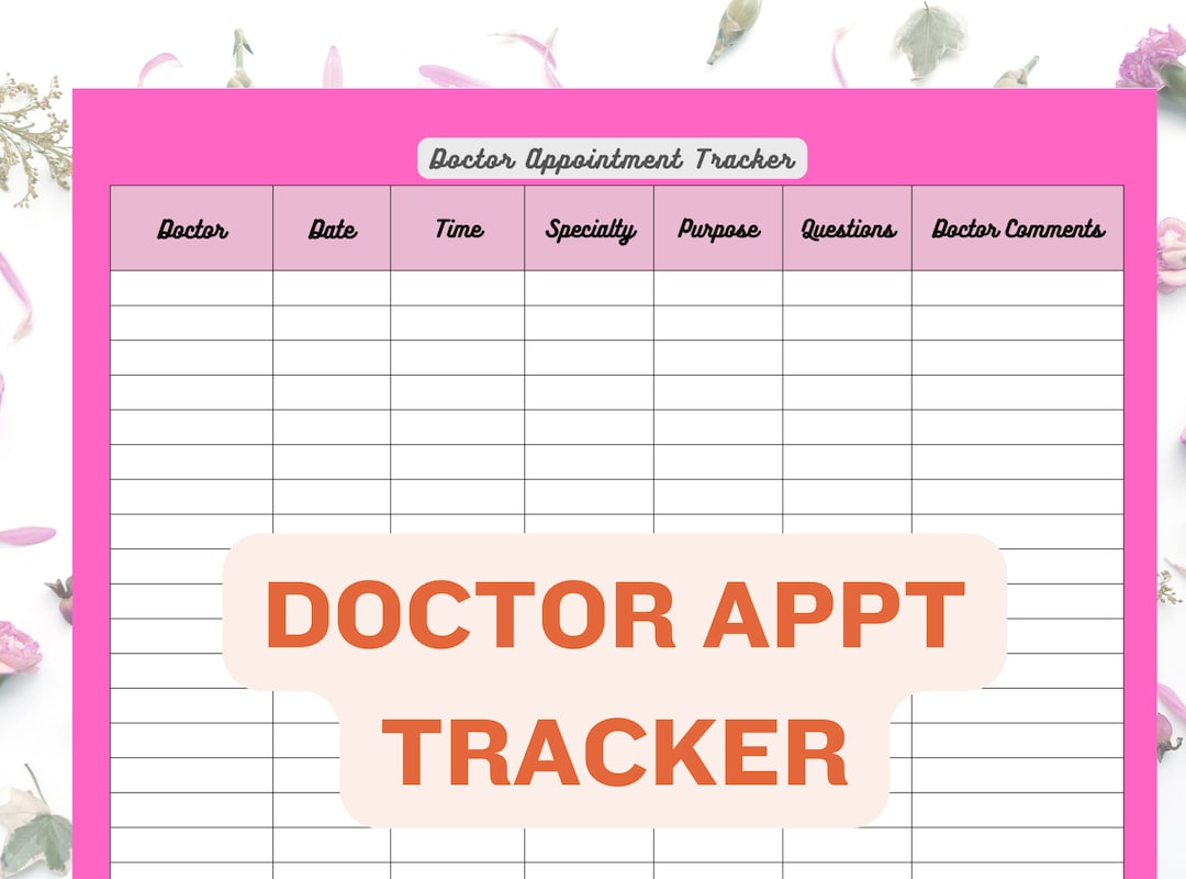 Doctor Appointment Tracker Printable Doctor Appointment Log - Etsy