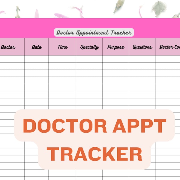 Medical Appointment Log Template - Etsy