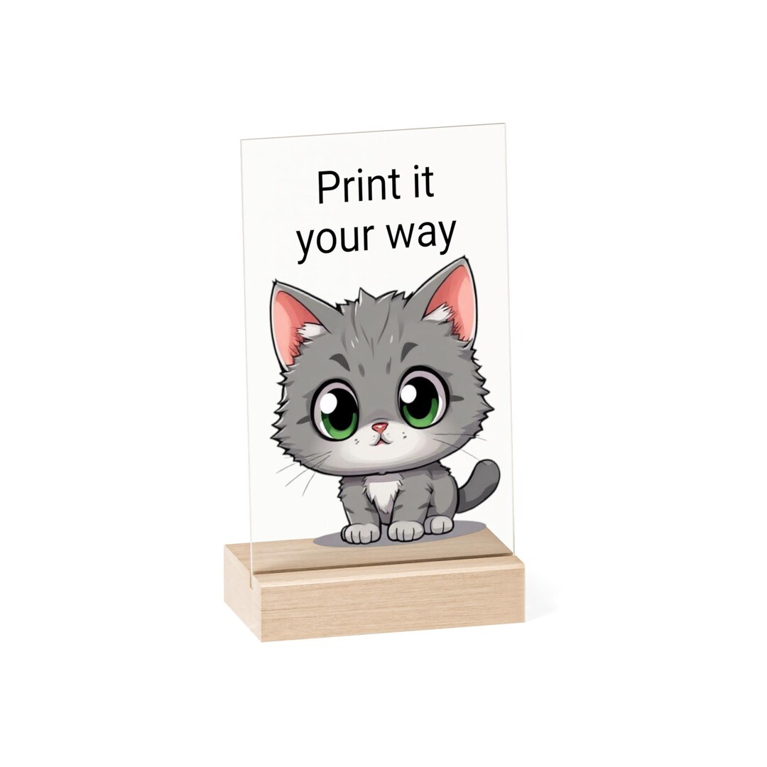 Customizable Cat Acrylic Sign, Cute Home Decor, Pet Lover Gift ...