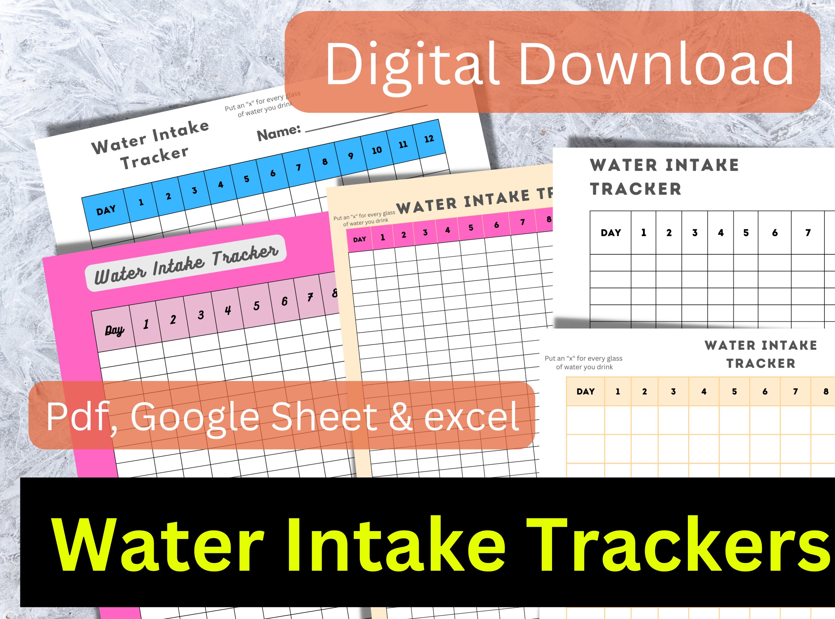 Water Intake Tracker Printable Water Intake Log Water - Etsy Canada