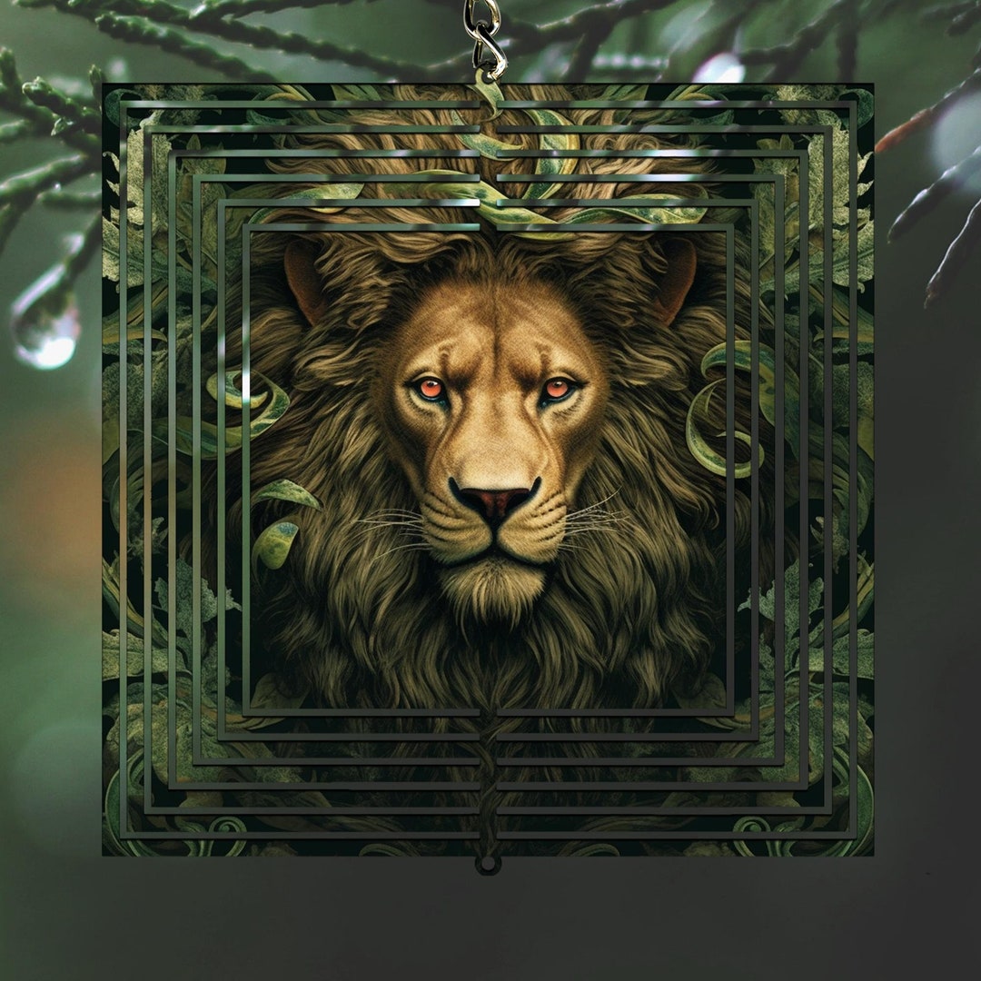 Lion Wind Spinner PNG Digital Download Round and Square Image - Etsy