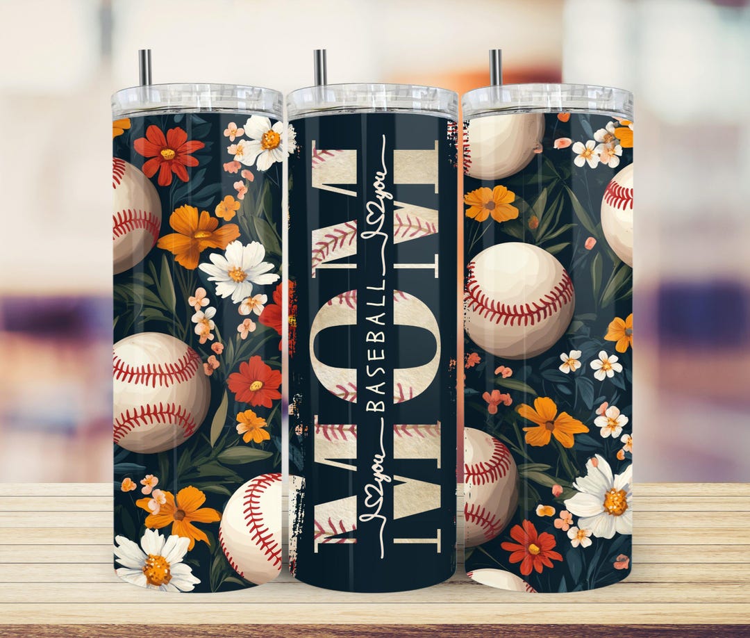 Baseball Mom Tumbler Wrap: 20oz 30oz Skinny Tumbler Sublimation (PNG ...