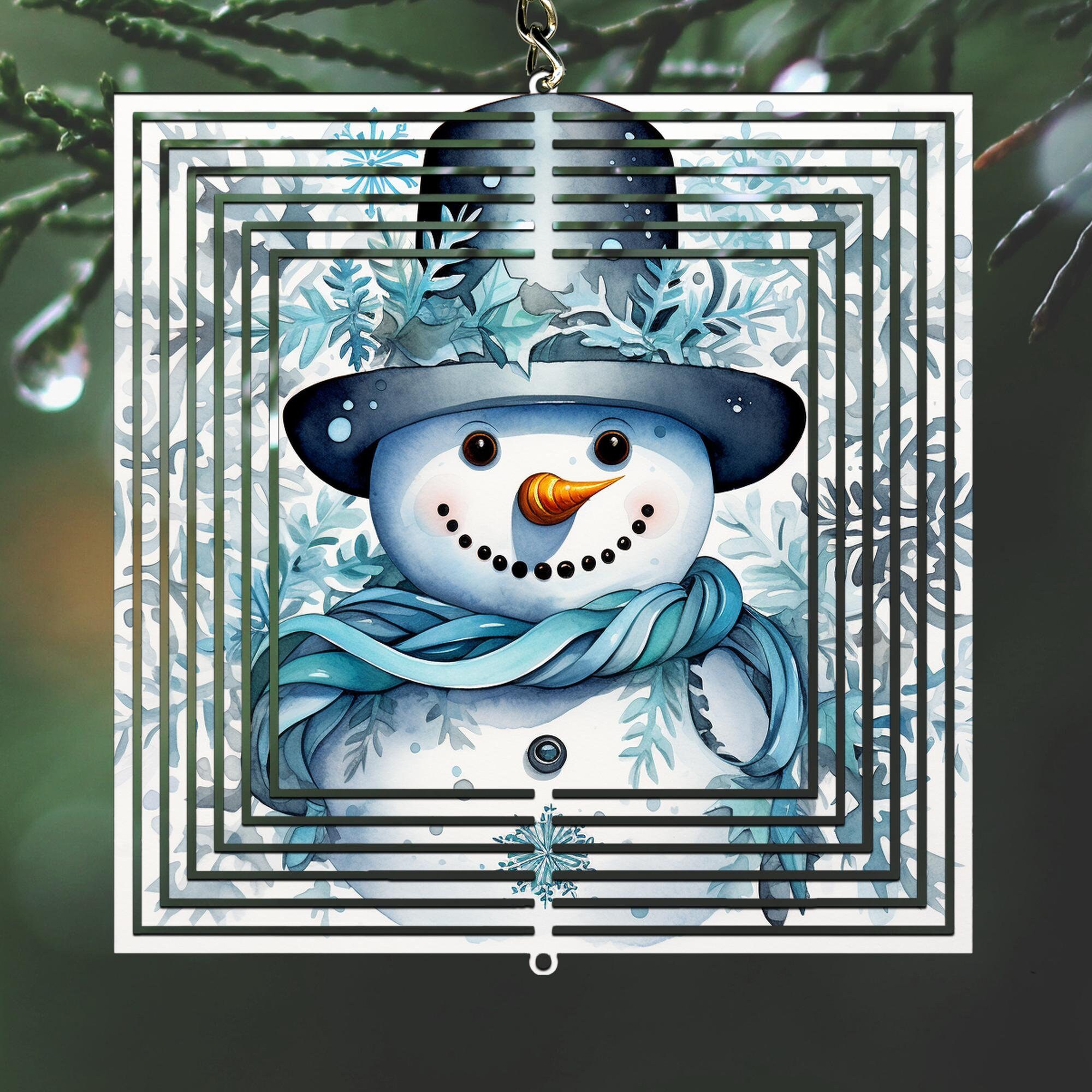 Snowman Wind Spinner PNG Digital Download Round and Square - Etsy