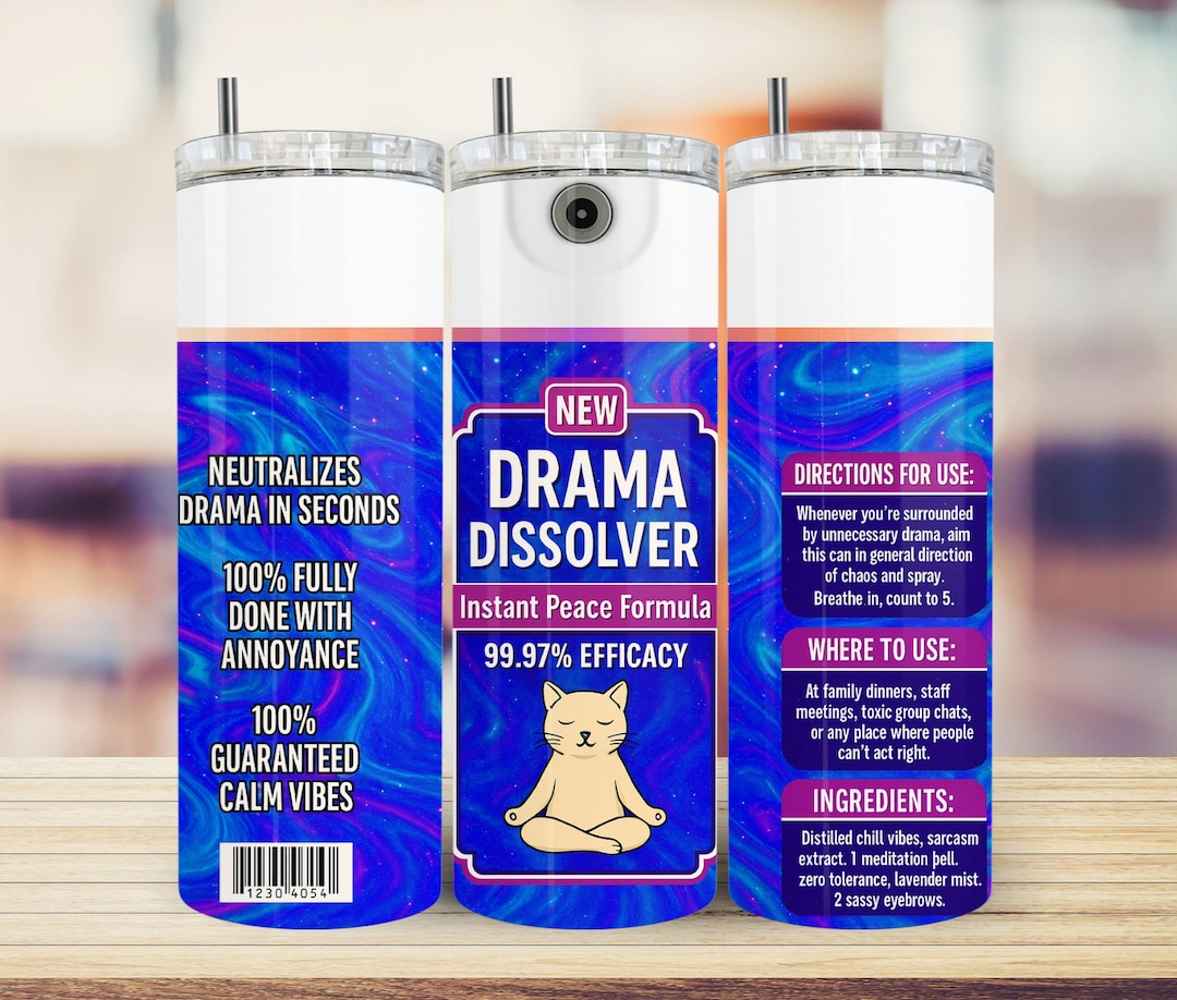 Drama Dissolver Tumbler Wrap Design: Funny PNG (digital Download) - Etsy