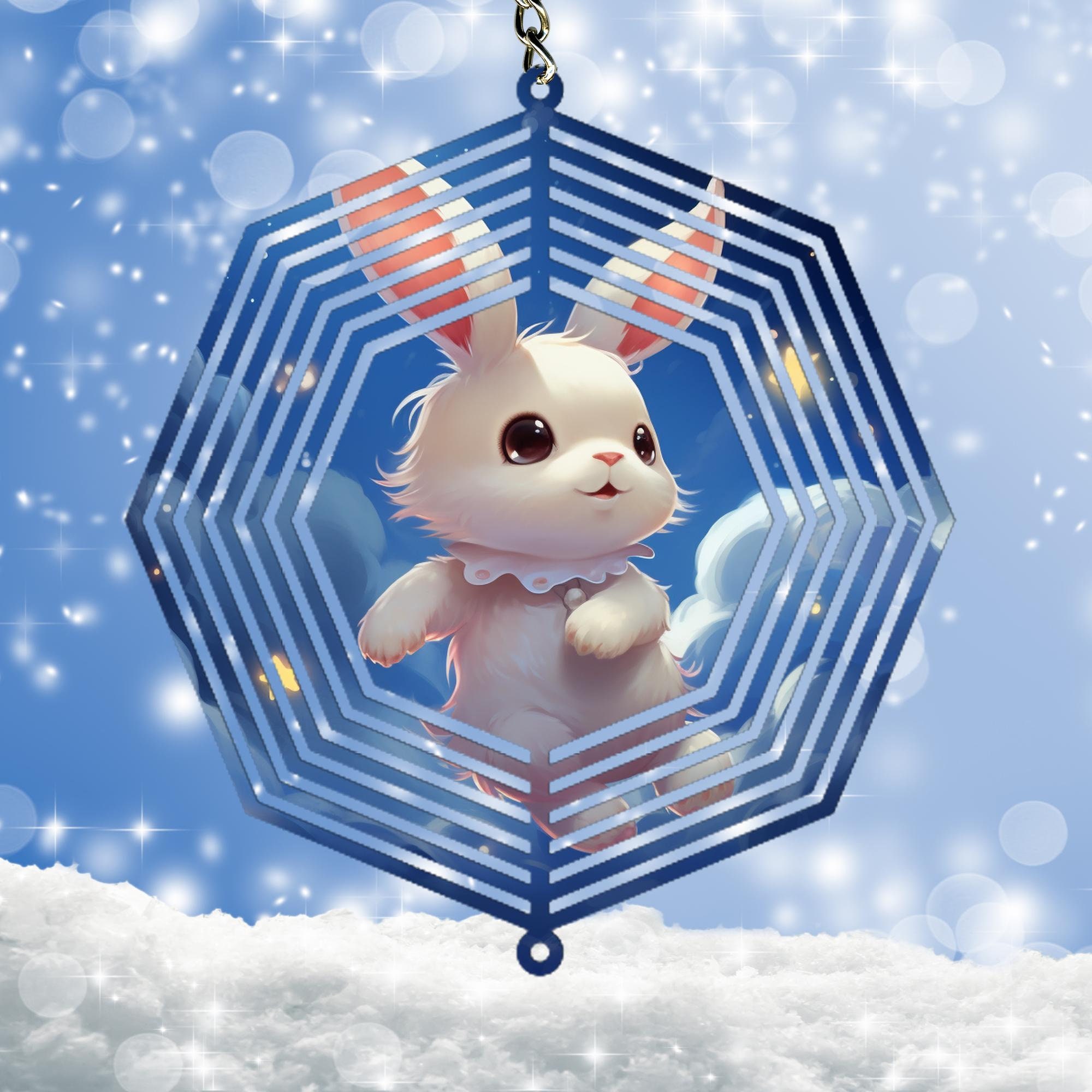 Dreamy Bunny Wind Spinner PNG Digital Download Round and - Etsy