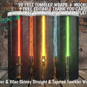 Lightsaber 20oz&30oz Tumbler Wrap PNG Digital Download, Straight ...