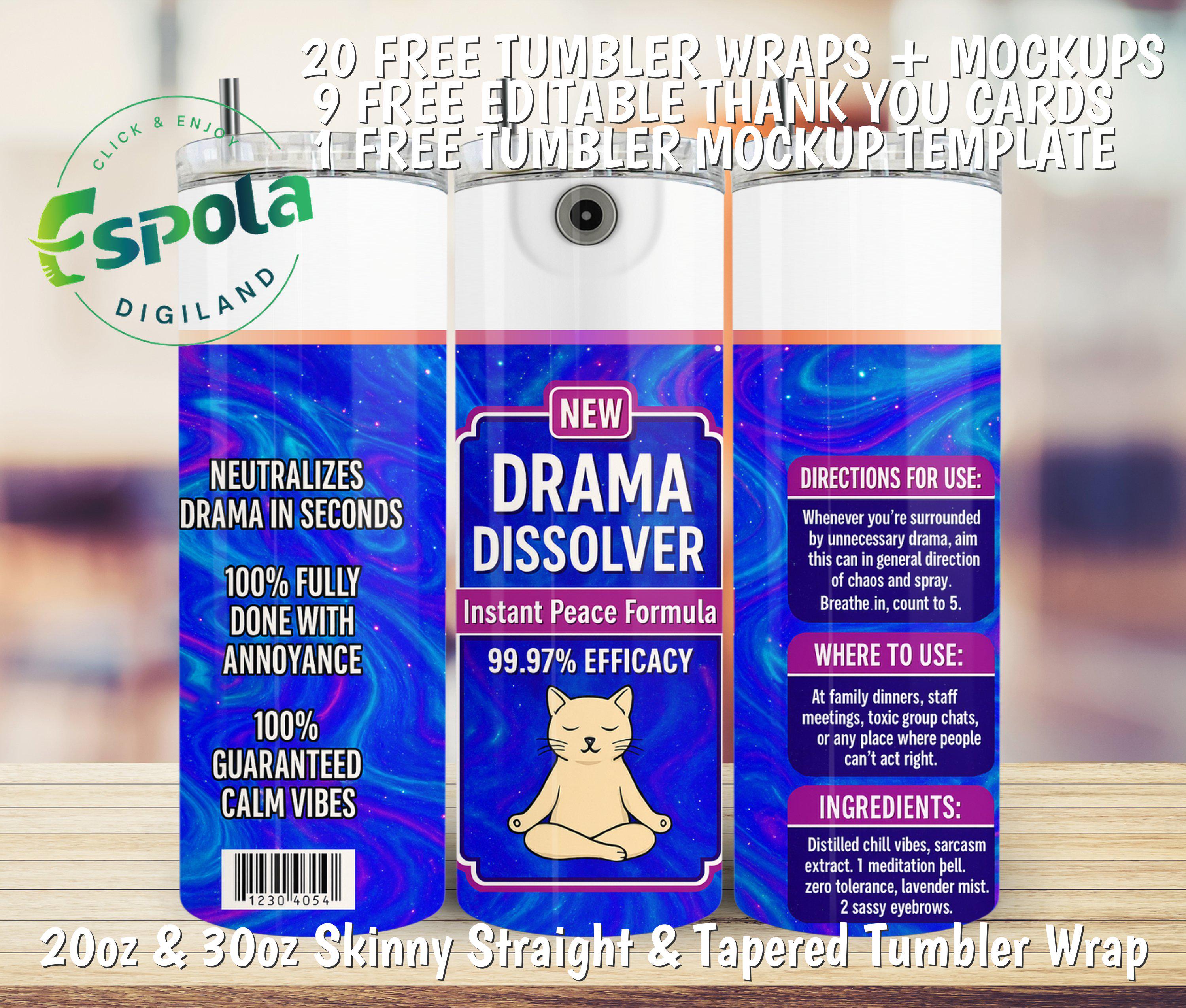 Drama Dissolver Tumbler Wrap Design: Funny PNG (digital Download) - Etsy