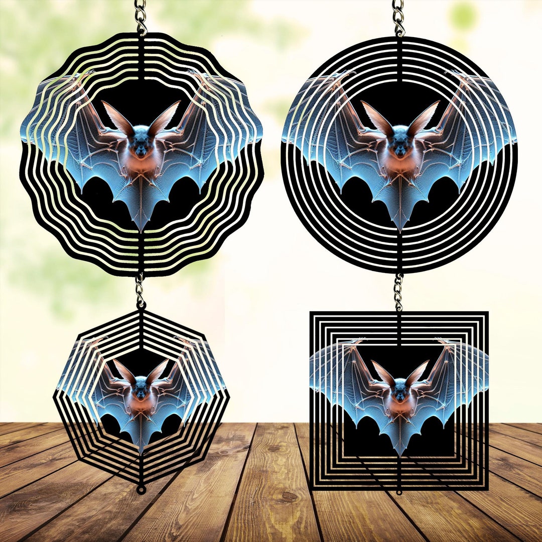 Horror Bat Wind Spinner PNG Digital Download, Round and Square Image ...