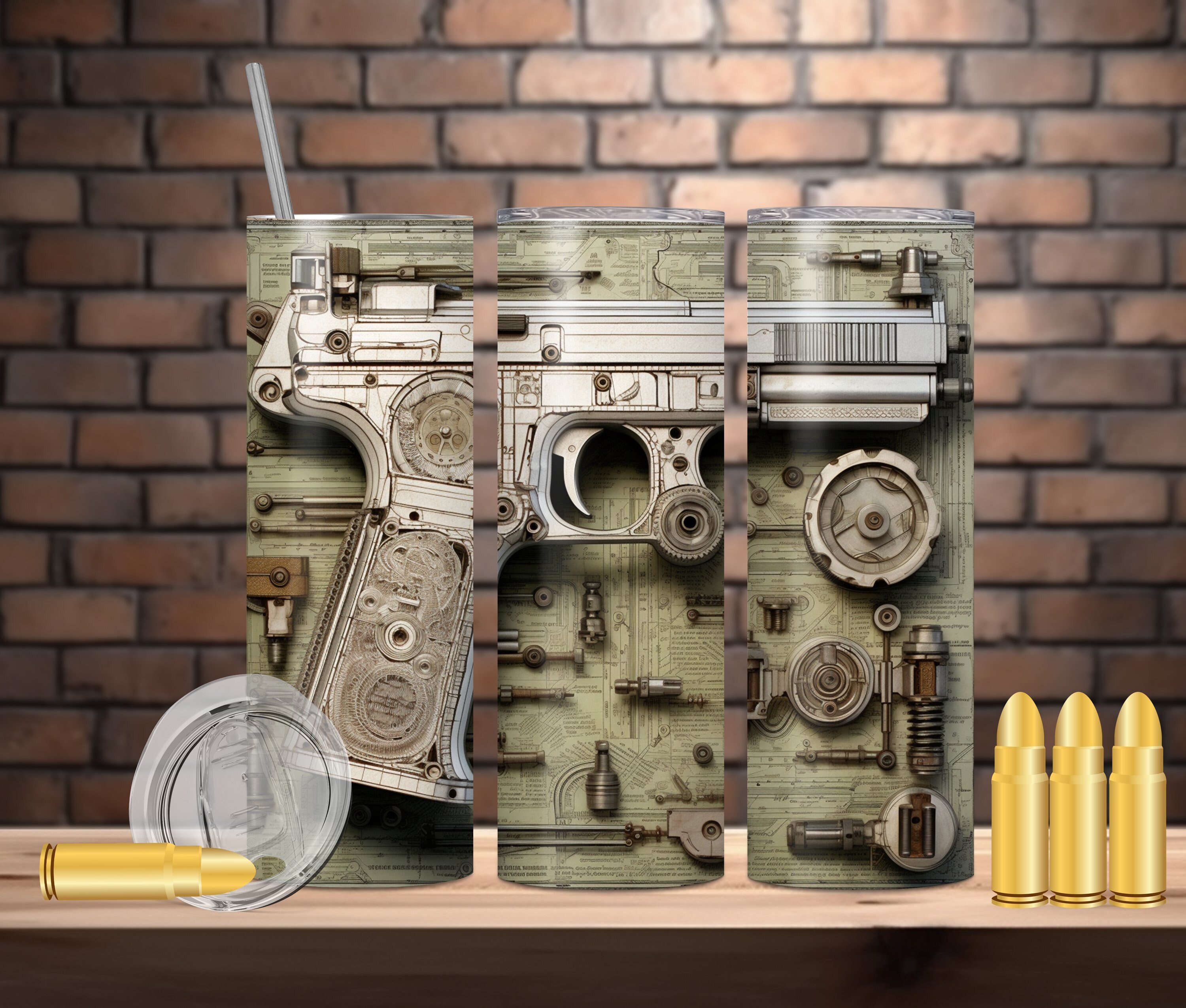 Mechanic Rustic Gun 20oz&30oz Skinny Tumbler Wrap Seamless - Etsy