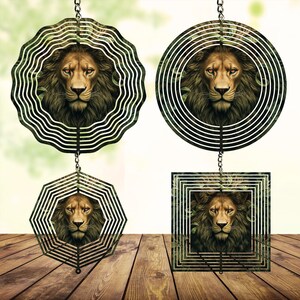 Lion Wind Spinner PNG Digital Download Round and Square Image - Etsy