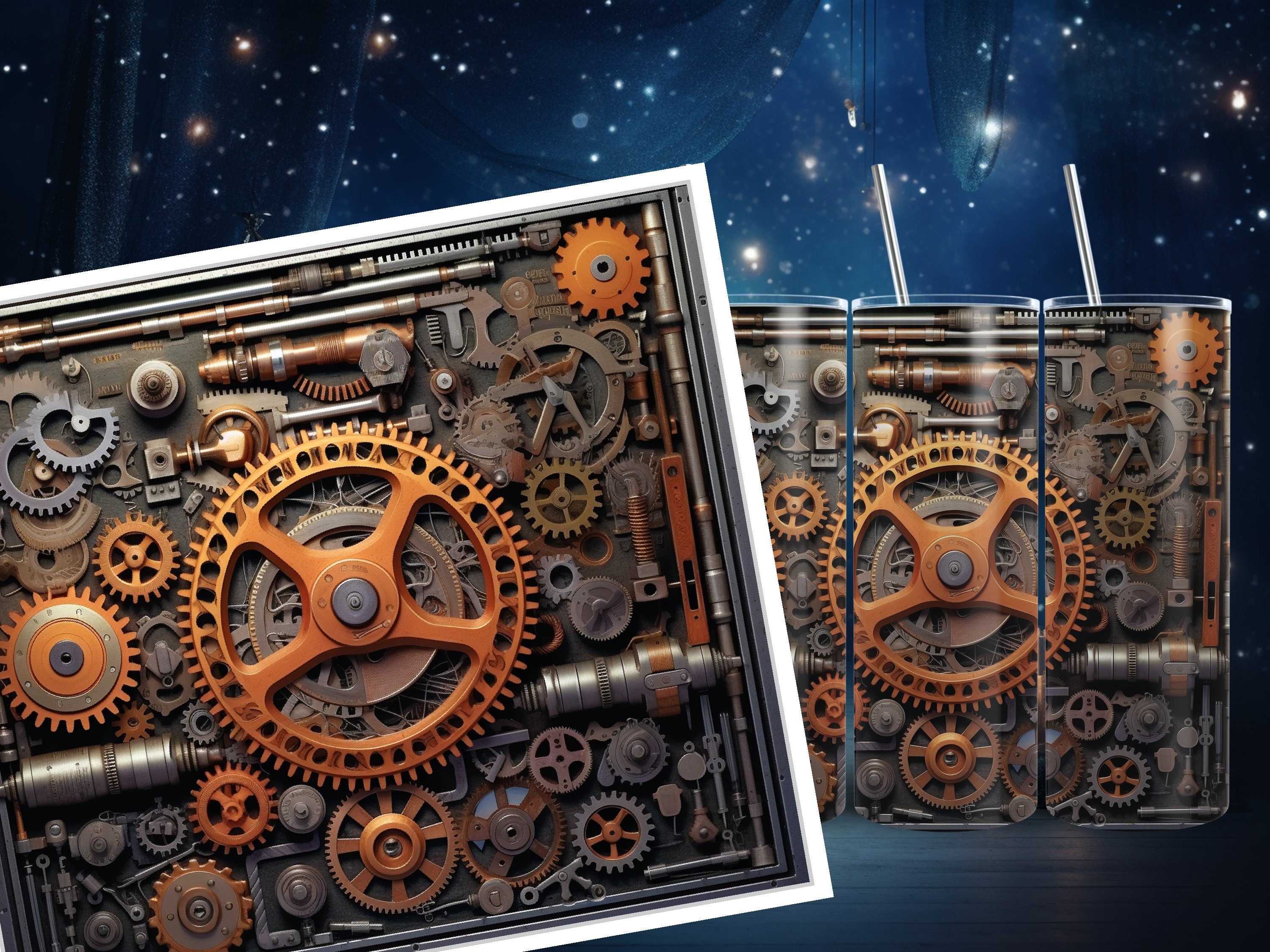 Mechanic Wheel 20oz&30oz Tumbler Wrap Seamless Designs 3D - Etsy