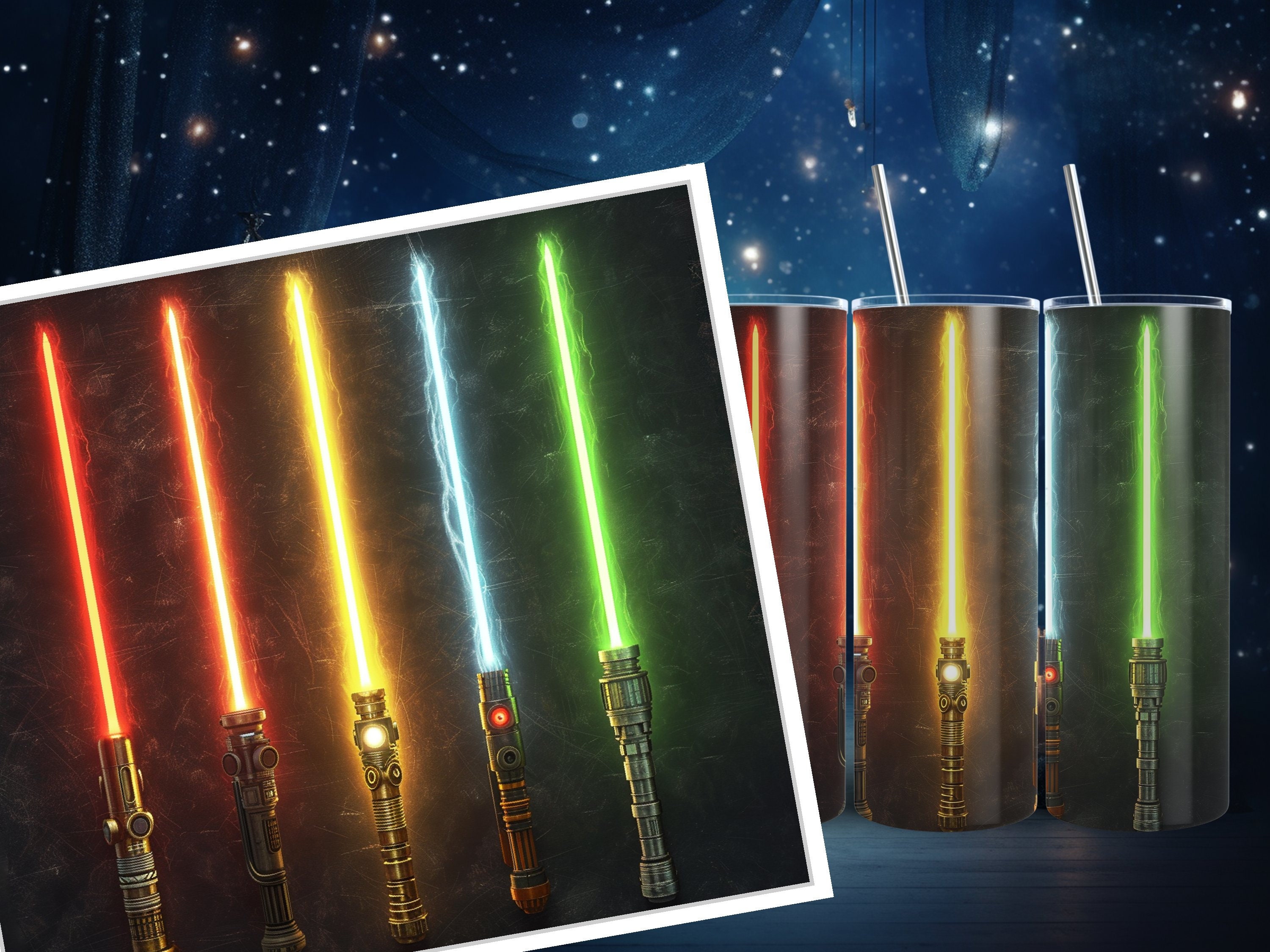 Lightsaber 20oz&30oz Tumbler Wrap PNG Digital Download, Straight ...