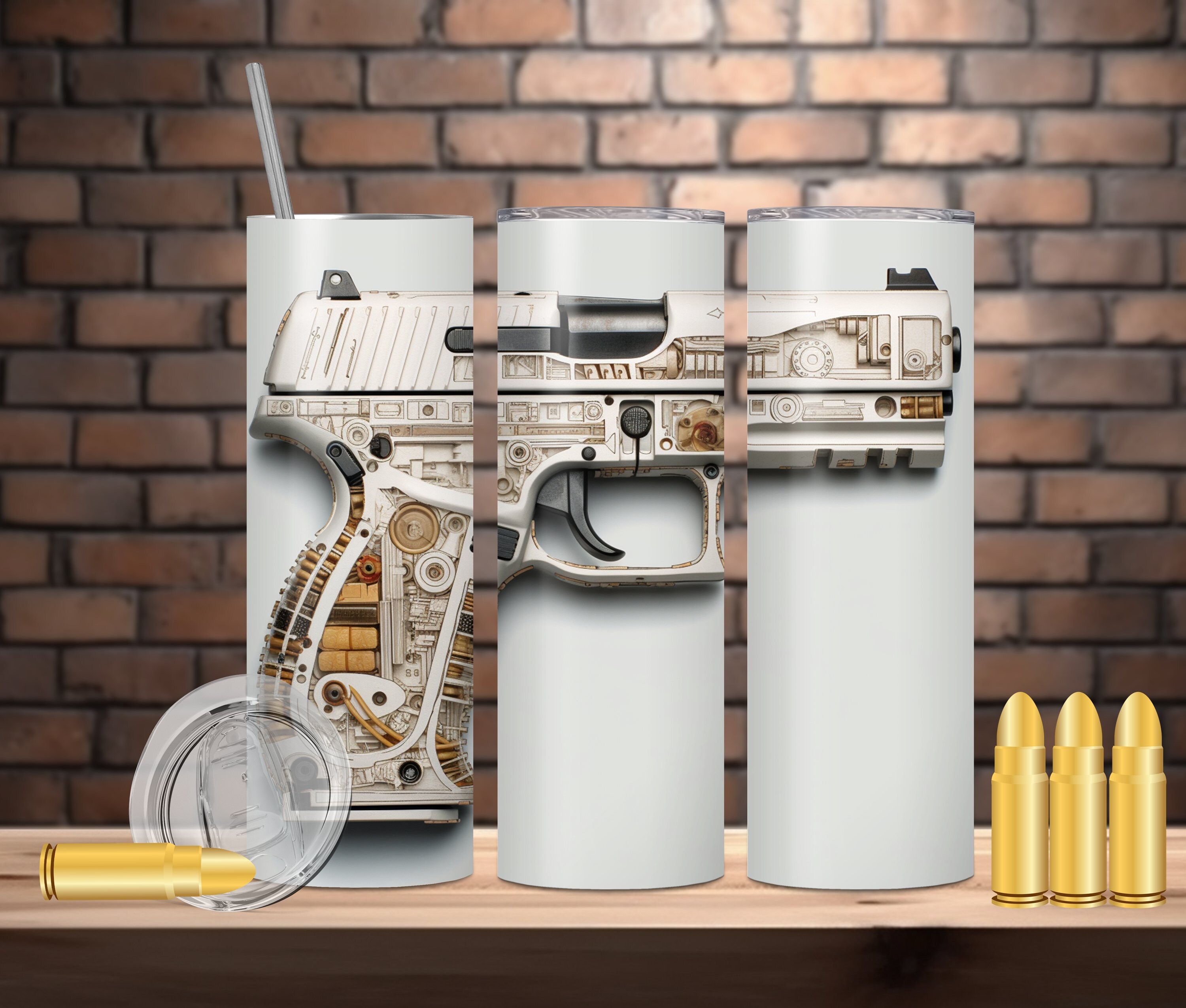 3D Crafting Gun Tumbler Wrap High Resolution Sublimation Print, PNG ...