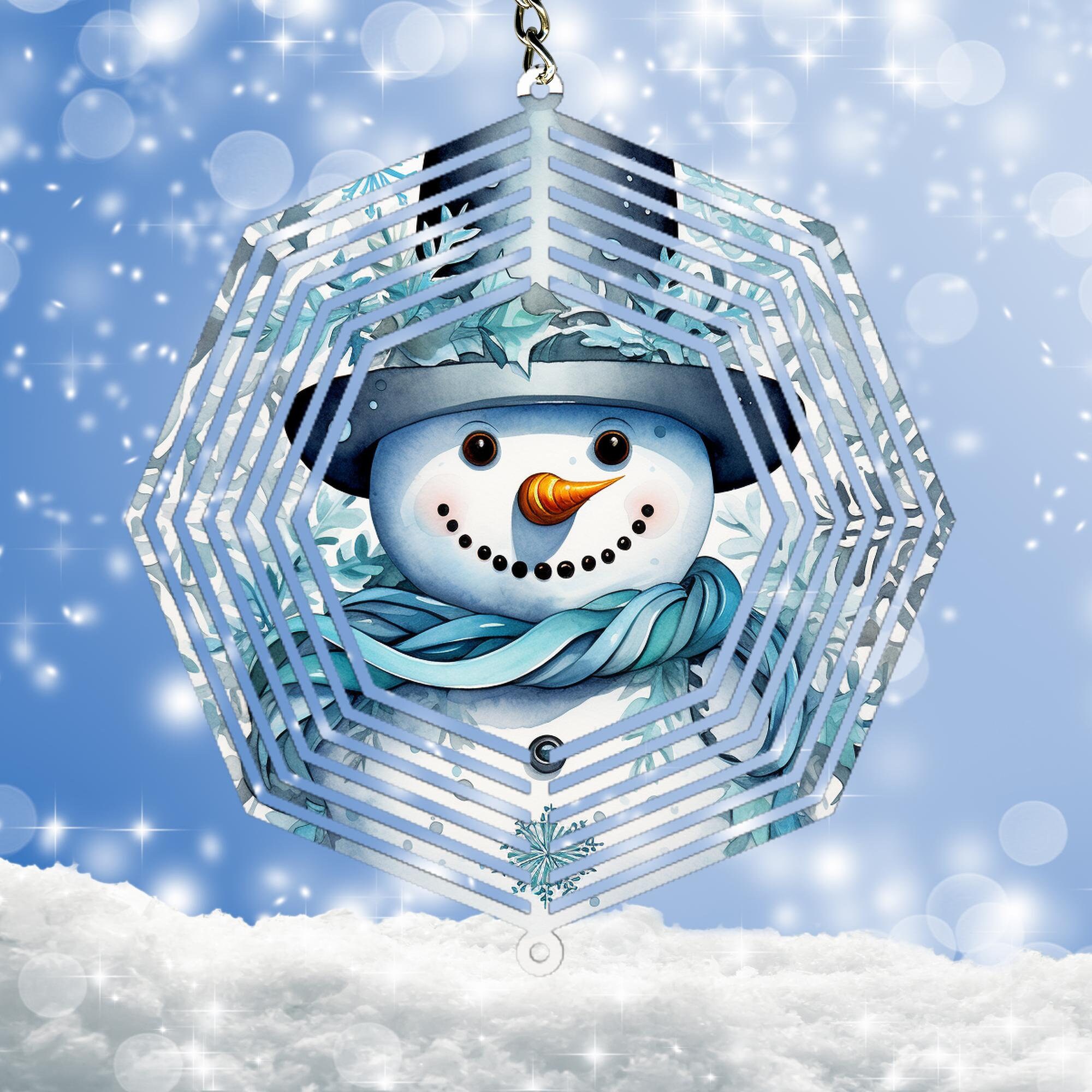 Snowman Wind Spinner PNG Digital Download Round and Square - Etsy