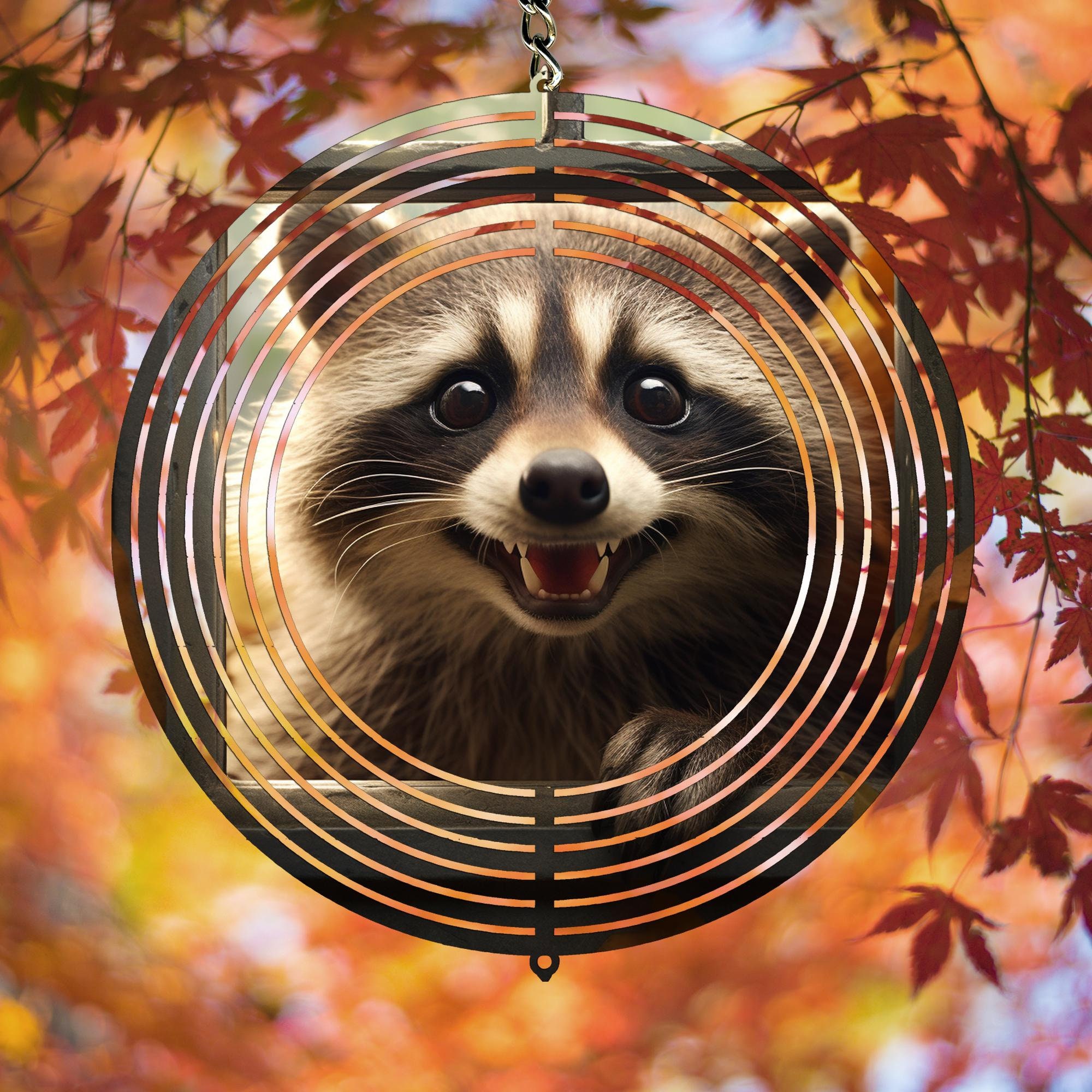 Hello Raccoon Wind Spinner PNG Digital Download Round and - Etsy