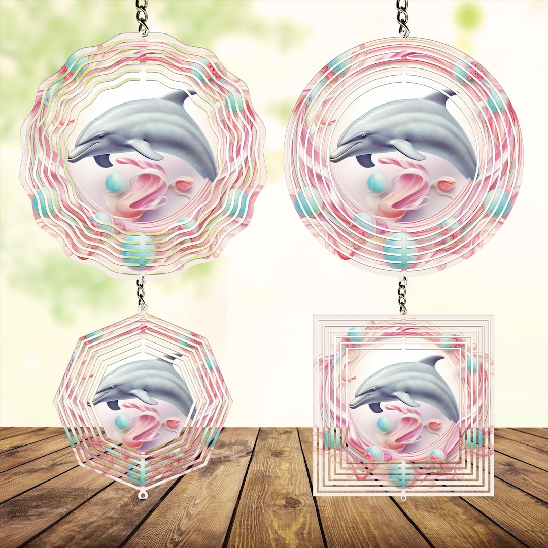 Dolphin Wind Spinner PNG Digital Download, Round and Square Image Files ...