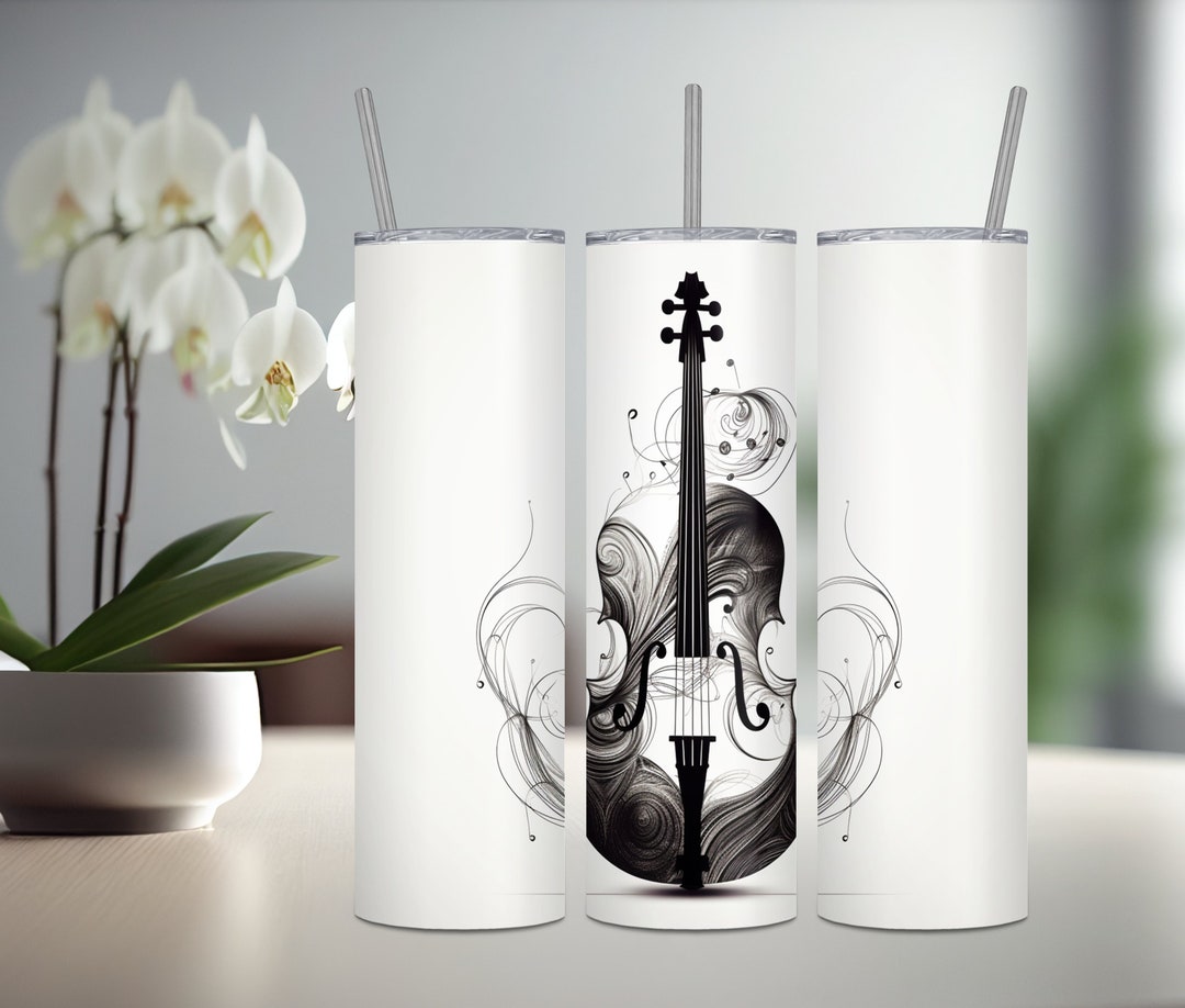 Cello 20oz&30oz Tumbler Wrap Seamless Designs, Music Minimalist Tumbler ...