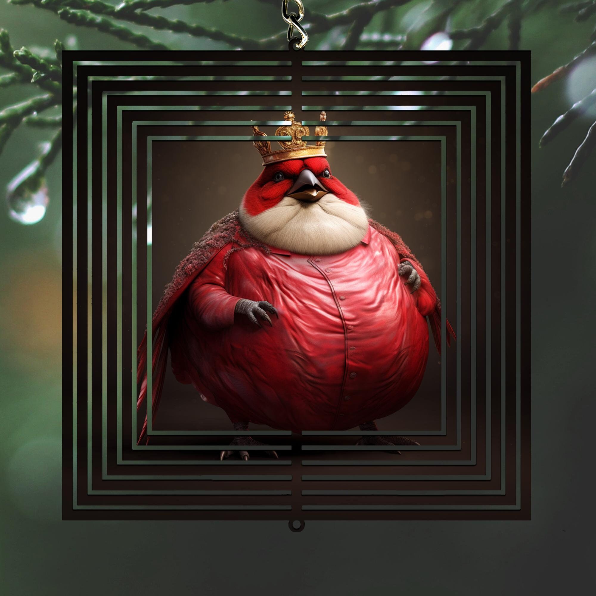 Funny Cardinal Wind Spinner PNG Digital Download, Round and Square ...