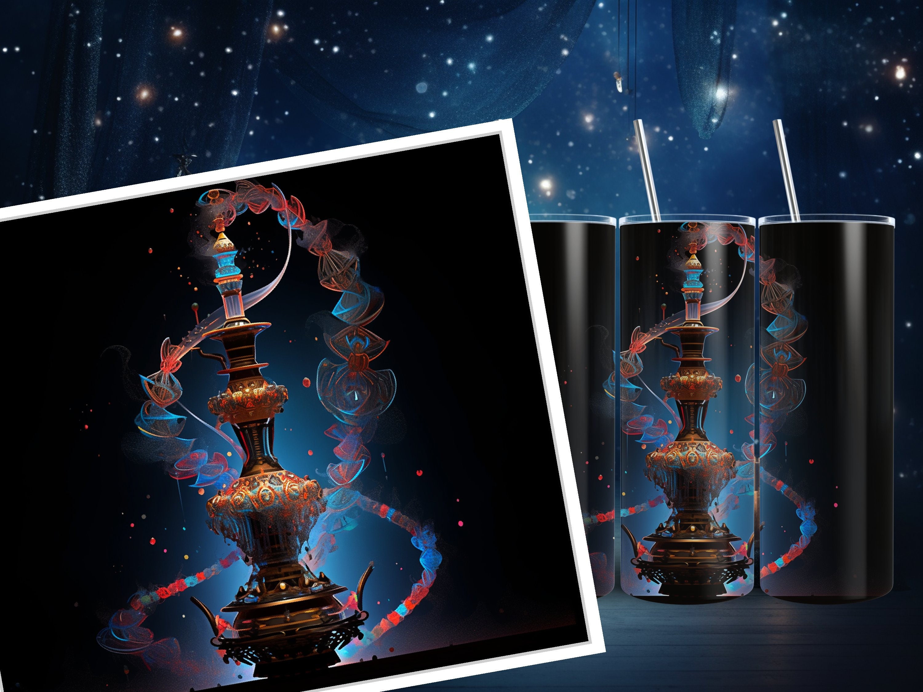 Shisha Set Tumbler Wrap Hochauflösendes nahtloses Design 20 - Etsy.de