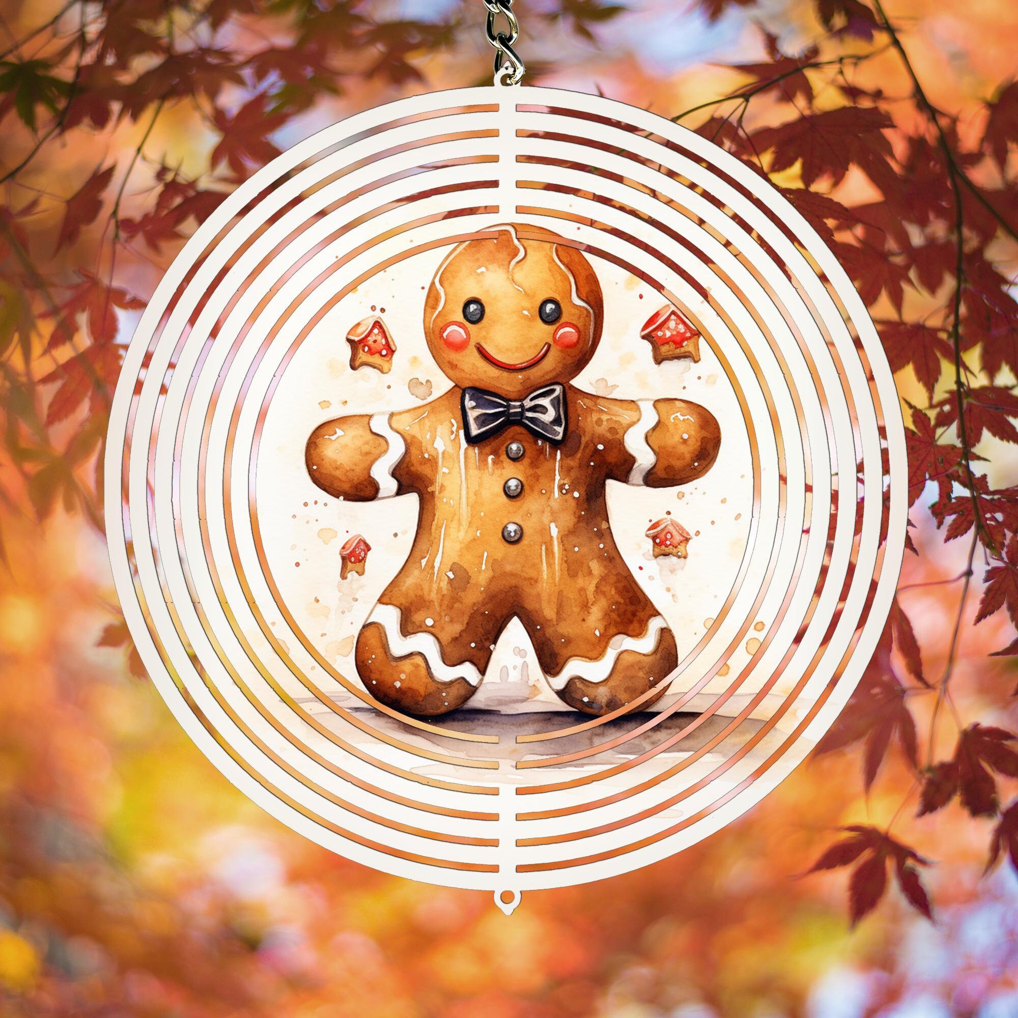 Gingerbread Man Wind Spinner PNG Digital Download, Round and Square ...