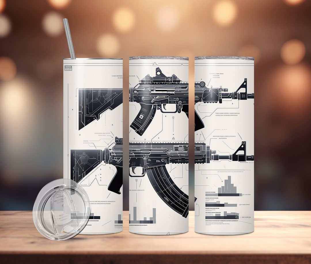 Mechanic Gun AK47 Tumbler Wrap, High Resolution Sublimation Print PNG ...