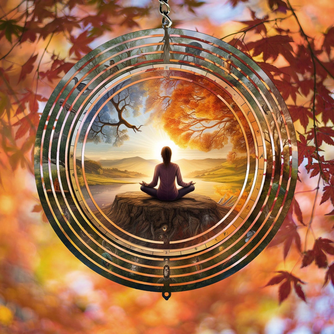 Mindfulness Wind Spinner PNG Digital Download, Round and Square Image ...