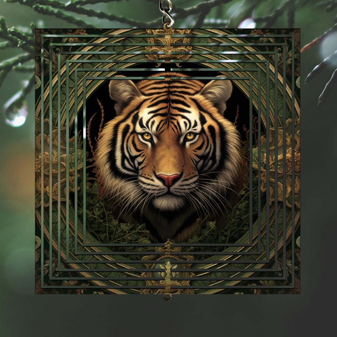 Tiger Wind Spinner PNG Digital Download Round and Square - Etsy