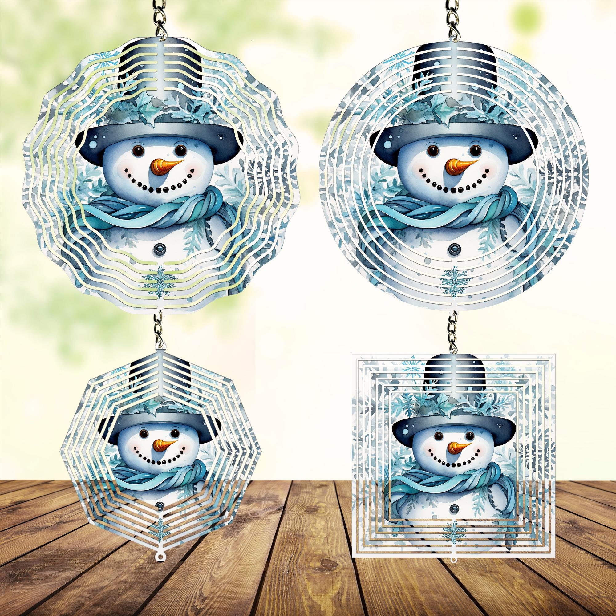 Snowman Wind Spinner PNG Digital Download Round and Square - Etsy