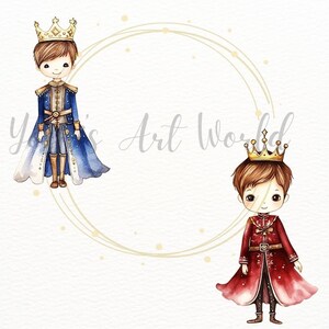 Watercolor Cute Prince PNG Bundle, Digital Crafts Designs Transparent ...