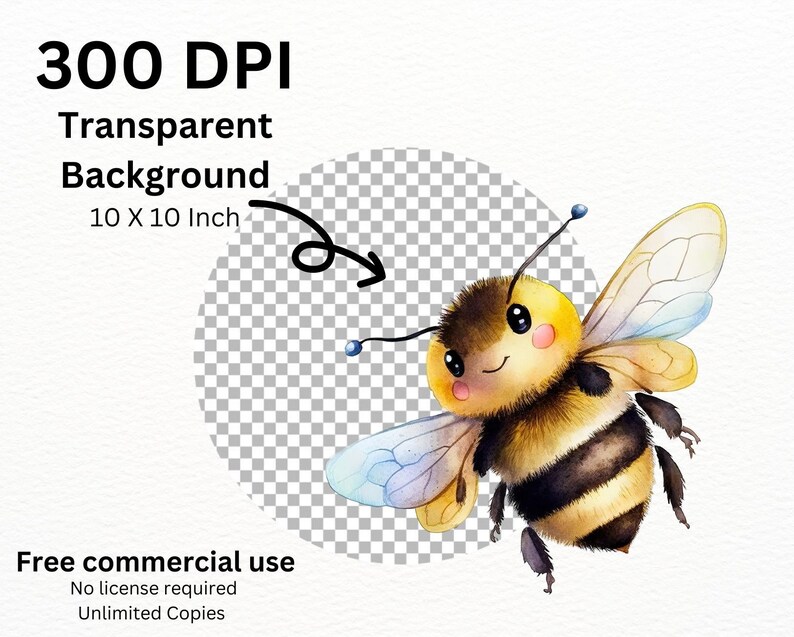 Watercolor Cute Bumblebee Bundle Digital Crafts Designs - Etsy