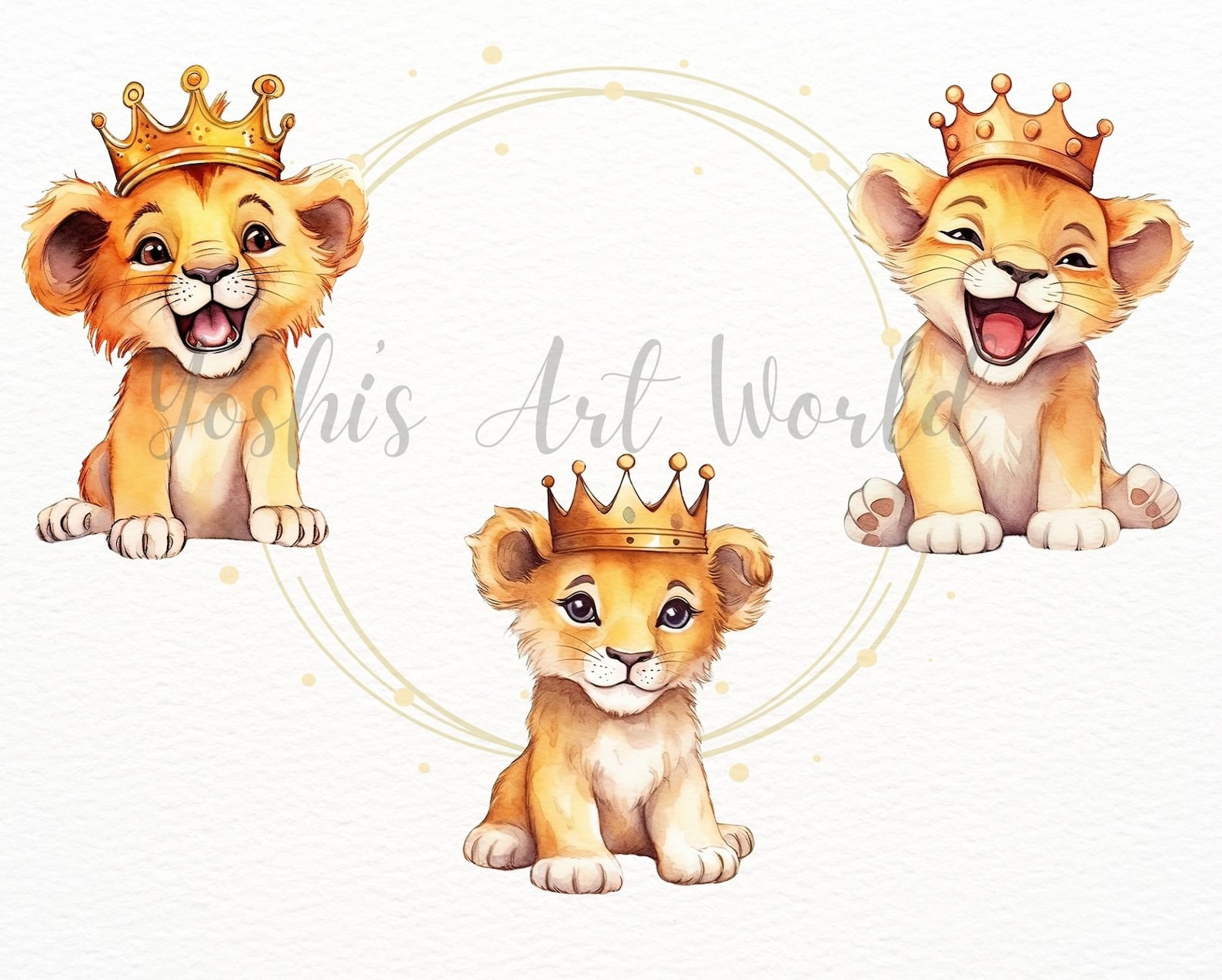 Cute Baby Lion King PNG Bundle, Digital Crafts Designs Transparent ...