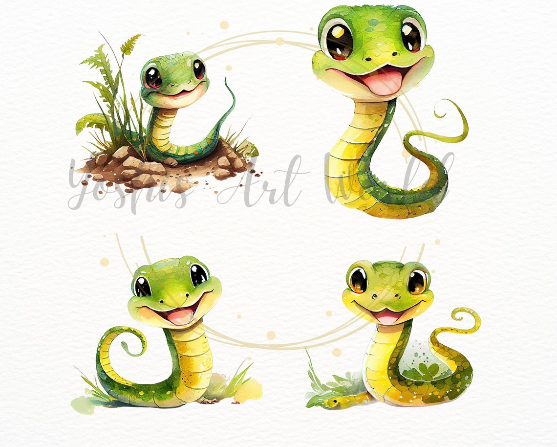 Cute Snake PNG Bundle Digital Crafts Designs Transparent - Etsy