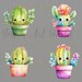 Watercolor Cute Cactus PNG Bundle, Digital Crafts Designs Transparent ...