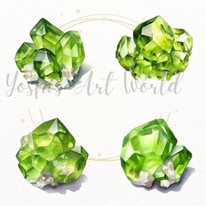 Watercolor August Birthstone Peridot PNG Bundle, Digital Crafts Designs ...
