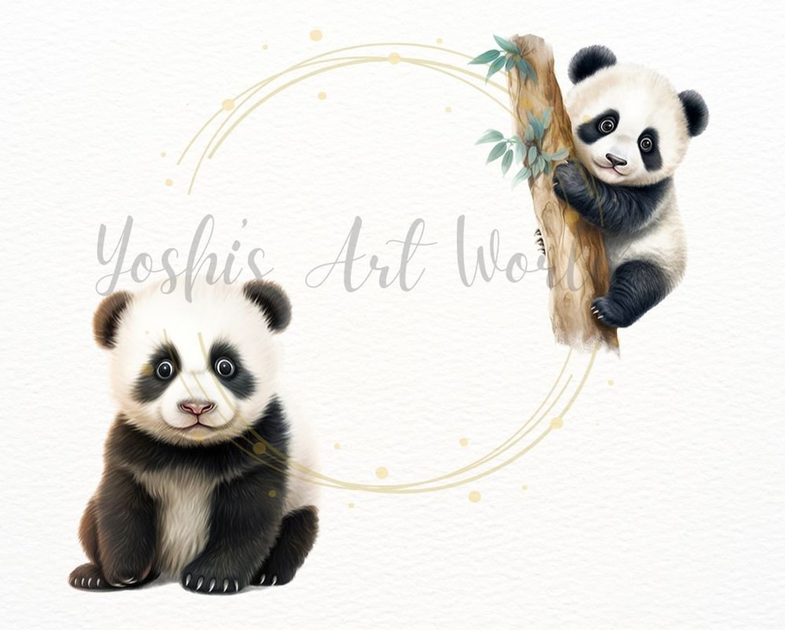 Watercolor Cute Panda PNG Bundle Digital Crafts Designs - Etsy
