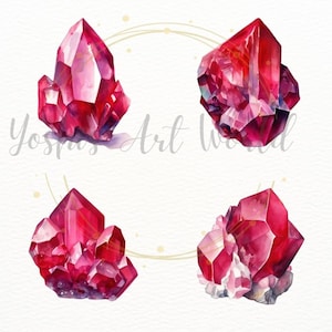 Watercolor July Birthstone Ruby PNG Bundle, Digital Crafts Designs ...