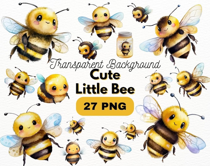 Watercolor Bumblebee Clipart | Bee PNG | Summer Clipart | Honeybee ...