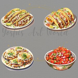 Watercolor Mexican Food PNG Bundle, Digital Crafts Designs Transparent ...