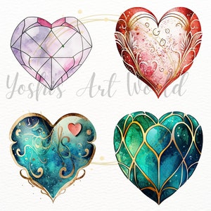 Fancy Heart PNG Bundle, Digital Crafts Designs Transparent, Valentine's ...
