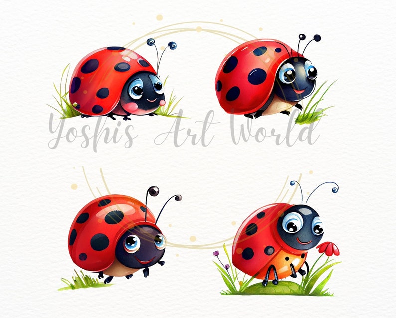 Cute Ladybug PNG Bundle Digital Crafts Designs Transparent - Etsy