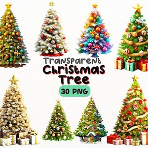Christmas Tree PNG Bundle, Digital Crafts Designs Transparent ...
