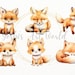 Watercolor Cute Fox PNG Bundle Digital Crafts Designs - Etsy