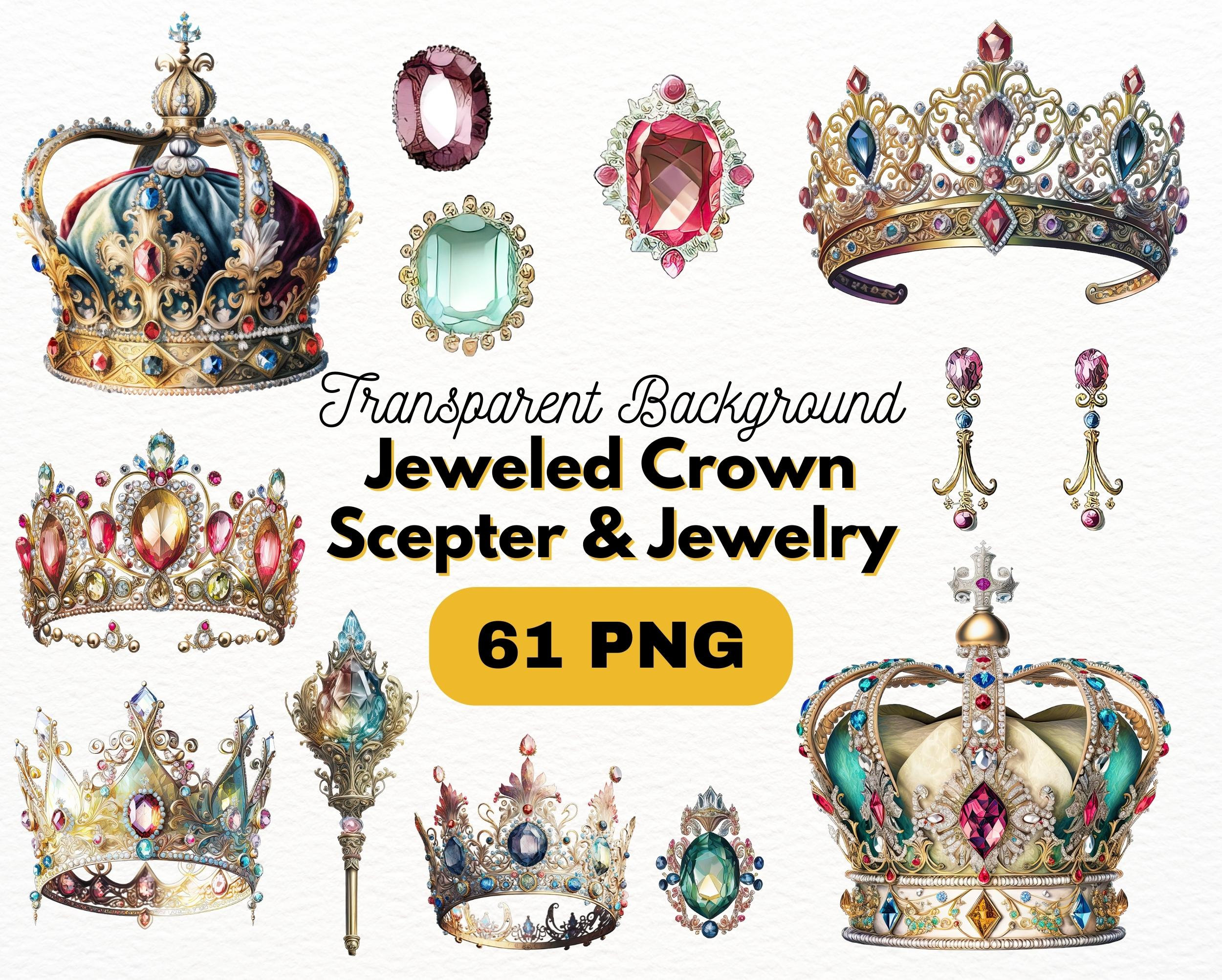 Jeweled Baroque Queen Crown PNG Bundle Digital Crafts Designs - Etsy